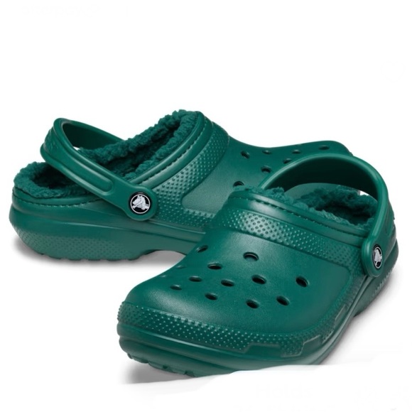 CROCS | Shoes | Nwt Crocs Classic Faux Shearling Lined Clogs In Emerald ...